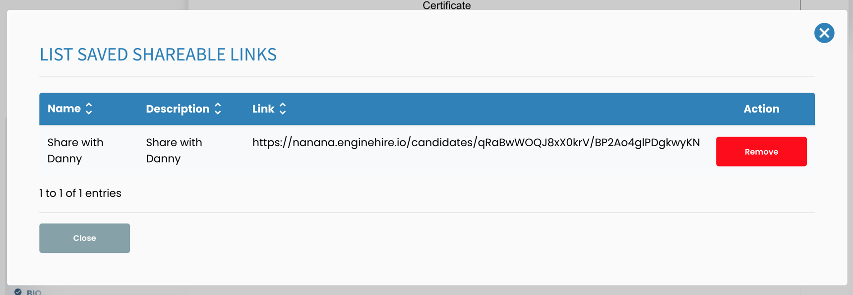 Create Temporary Shareable Profile Introduction Link